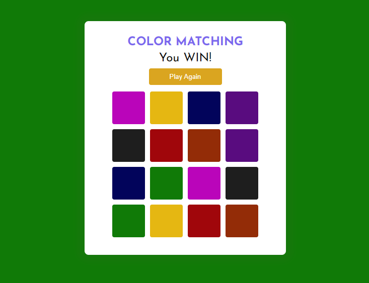 Color Matching Game in JavaScript Free Source Code | SourceCodester Color Matching Game in JavaScript Free Source Code | SourceCodester